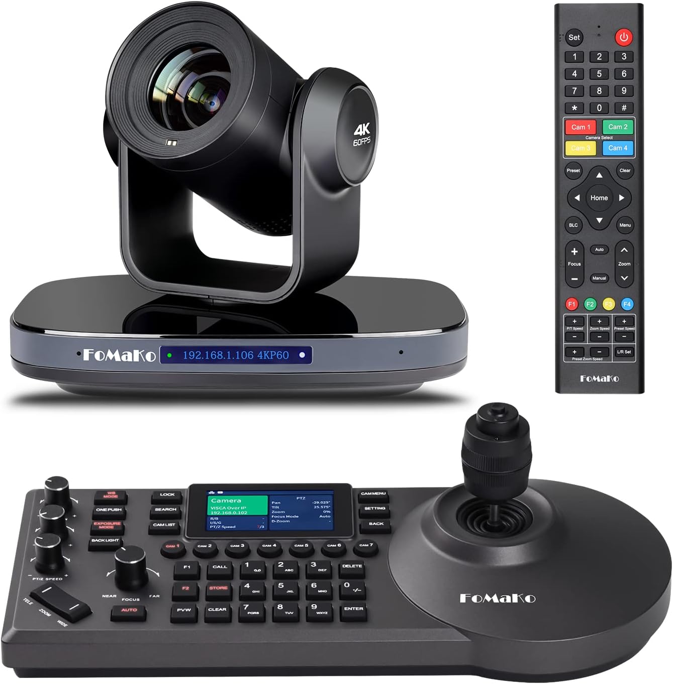 Amazon.com : FoMaKo 60FPS 4K PTZ Camera, AI PTZ Auto-Tracking Camera ...