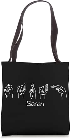 Amazon.com: Sarah Sign Language ASL Hand Symbol Interpreter Tote Bag ...