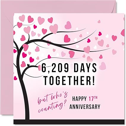 Amazon.com : Funny 17th Anniversary Card for Wife or Husband - 6209 ...