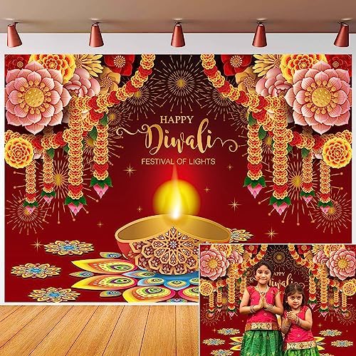 Amazon.com : Happy Diwali Backdrop Happy Diwali Banner Diwali ...