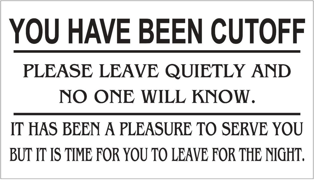 Amazon.com : You Have Been Cut Off Bartender Message, Business Cards ...