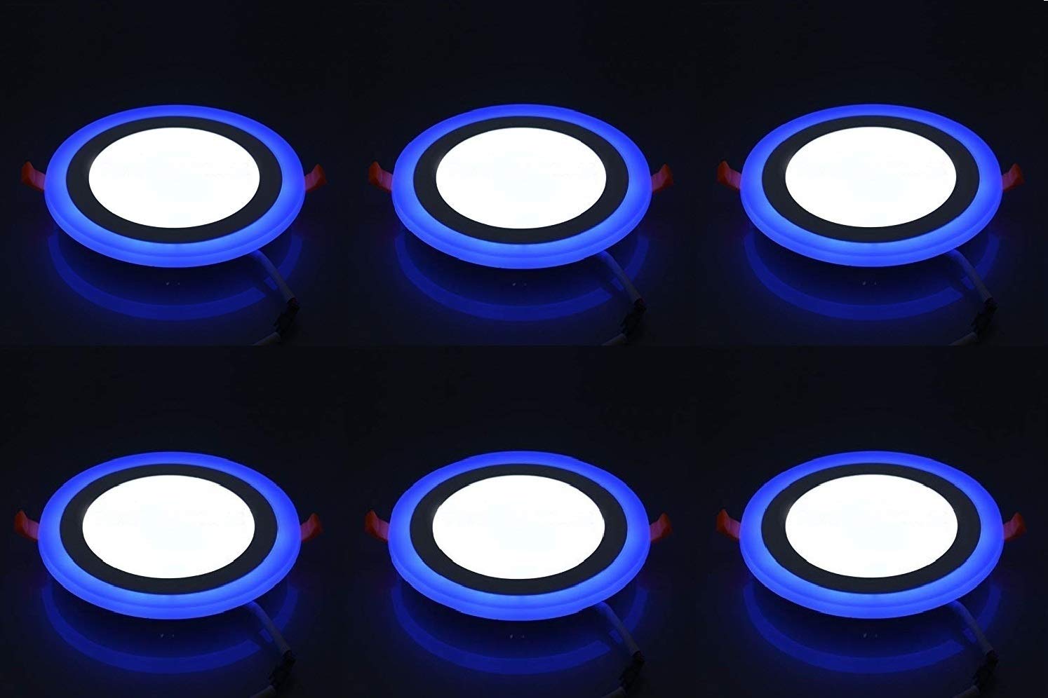 Buy R'mart 16 Watt LED Side Blue Round Panel Light Ceiling 3D Effect ...