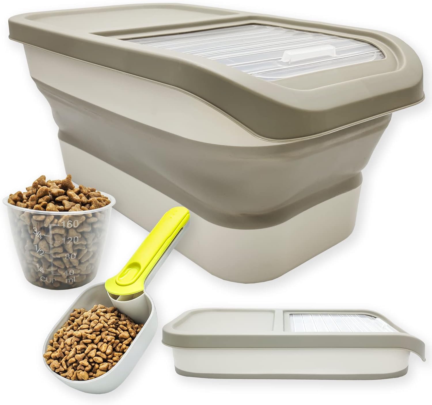 Amazon.com: soclim Collapsible Dog Food Storage Container 13LB, Large Foldable Pet Food Storage ...