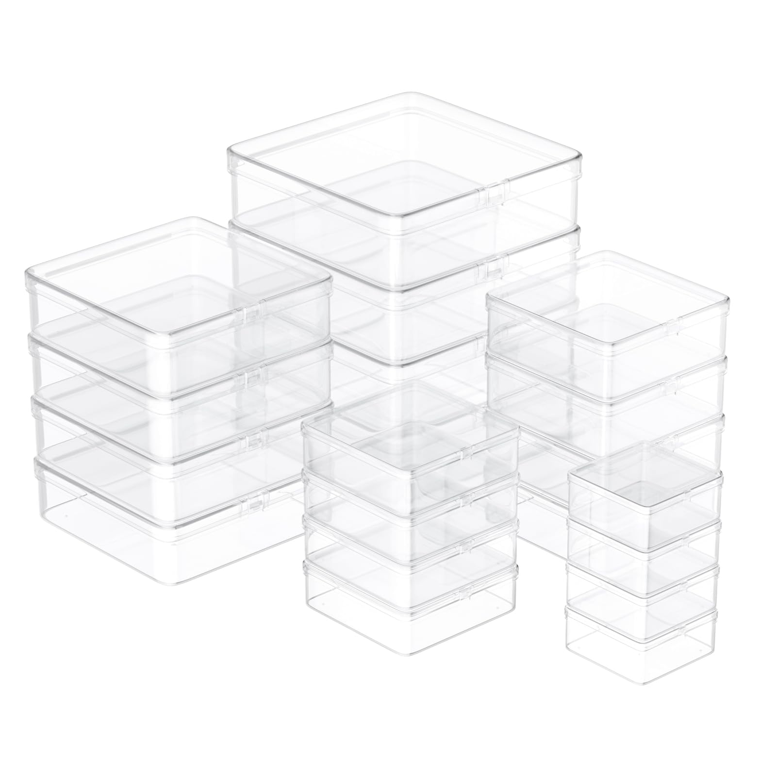 Amazon.com - Oarolloy 20pcs Small Plastic Storage Boxes Square Clear ...