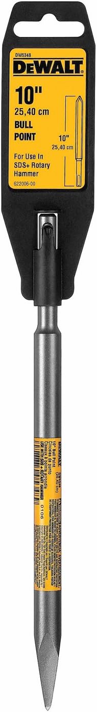 DeWalt DW5348 10" SDS Plus Steel Bull Point Chisel Bit for SDS Rotary ...