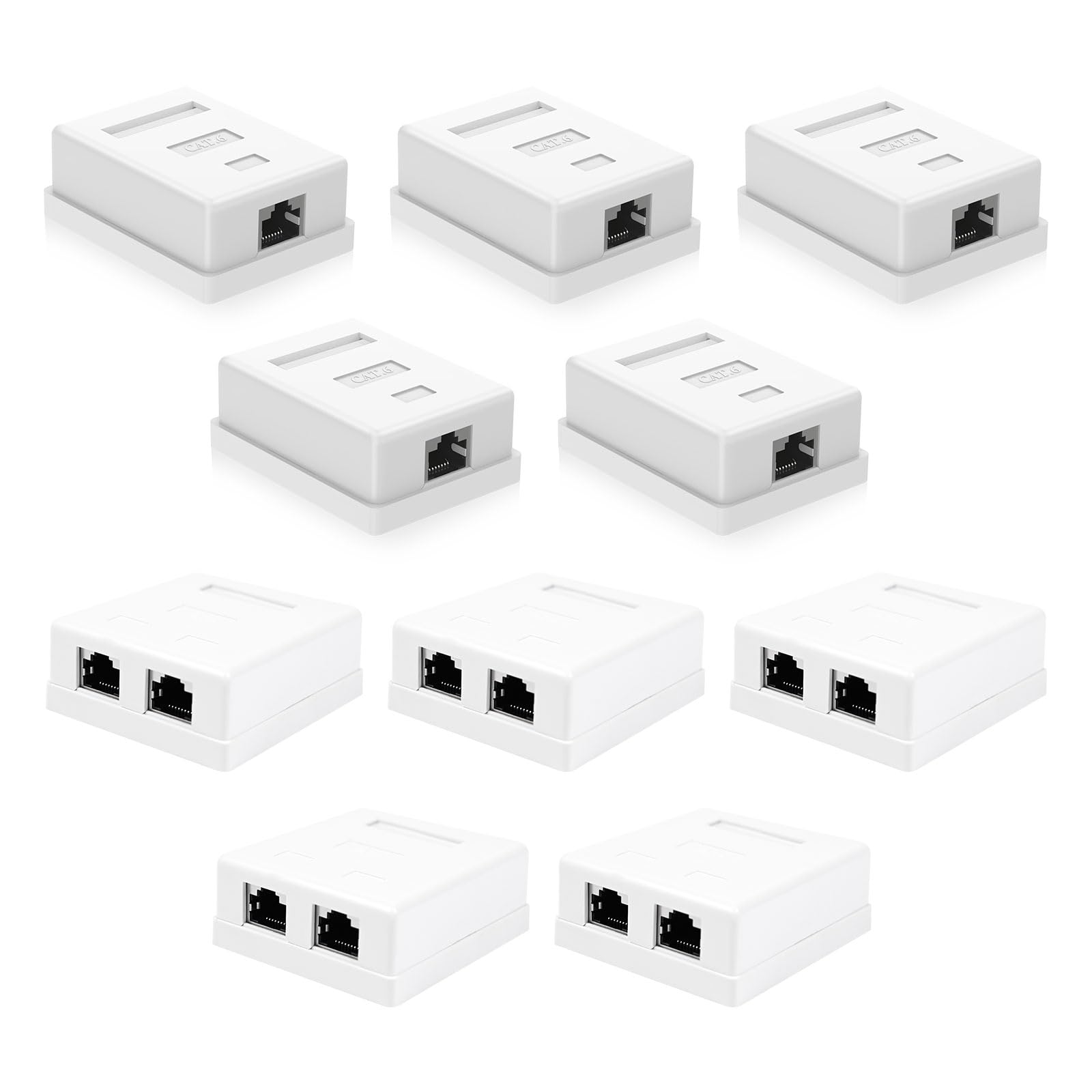 Amazon.com: VCELINK Cat6 RJ45 Surface Mount Box Shielded 1-Port with ...