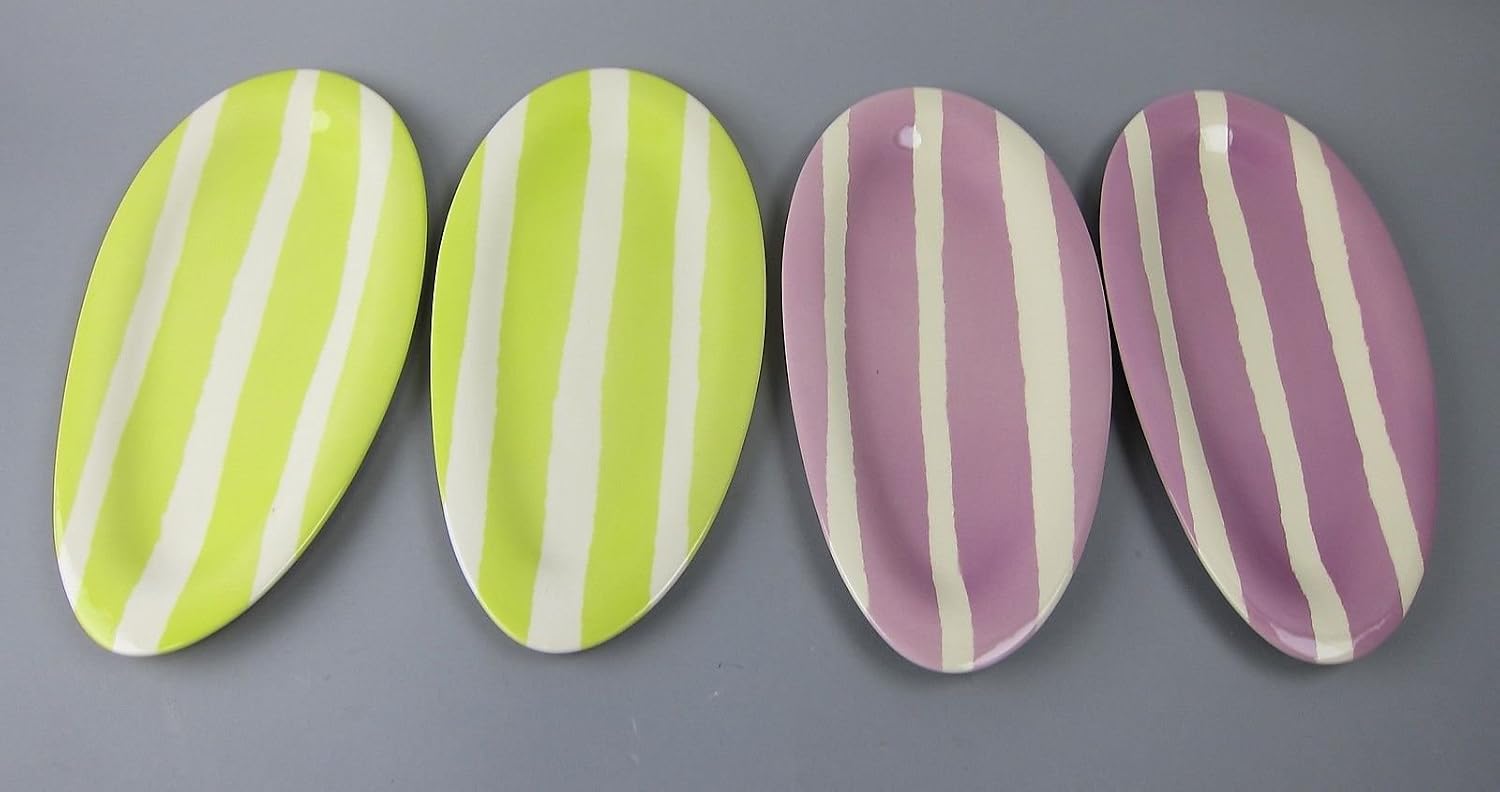 Amazon.com | Lot of 4 Nick & Gabi Ward Ceramic Egg Shaped Pastel ...