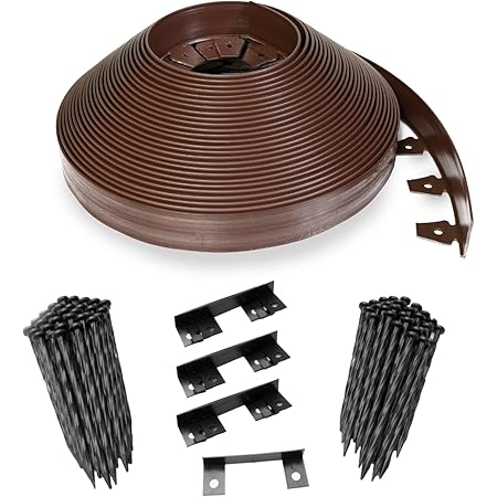 Amazon.com : EasyFlex No-Dig Landscape Edging with BONUS Anchoring Spikes, 1.5 in. Tall Straight ...