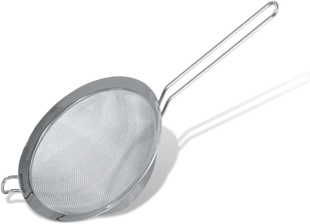 Fackelmann Sieve 15cm⌀, Strainer, Fine Mesh, Stainless Steel, 15x20x32.5cm, Silver : Amazon.co ...