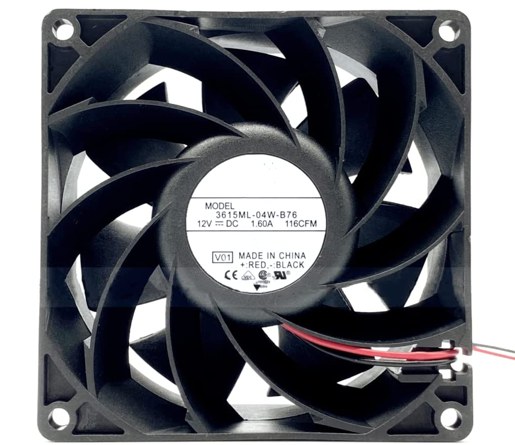 Amazon.com: for 3615ML-04W-B76 12V 1.60A 116CFM 92X92X38MM 2-Wire ...