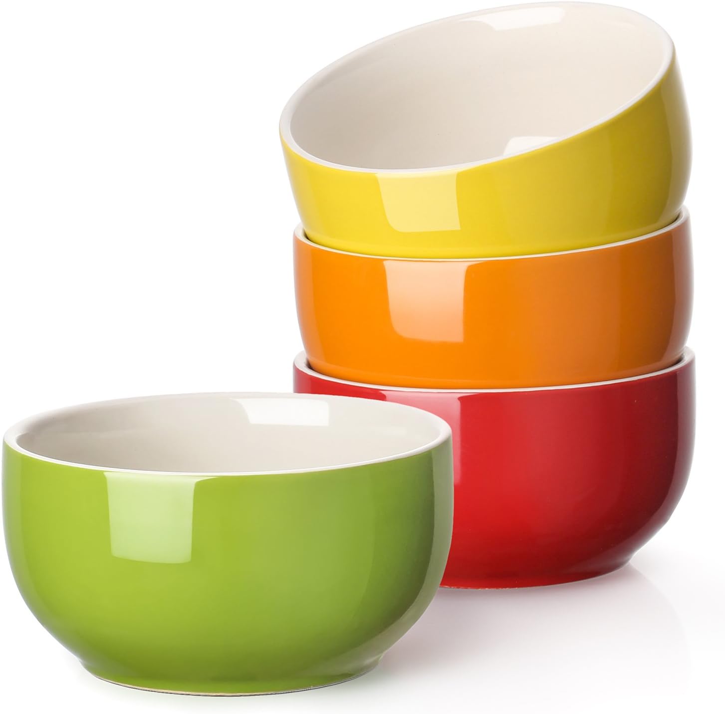 Lot de 4 bols à soupe profonds en porcelaine de 600 ml - Grands bols à ...
