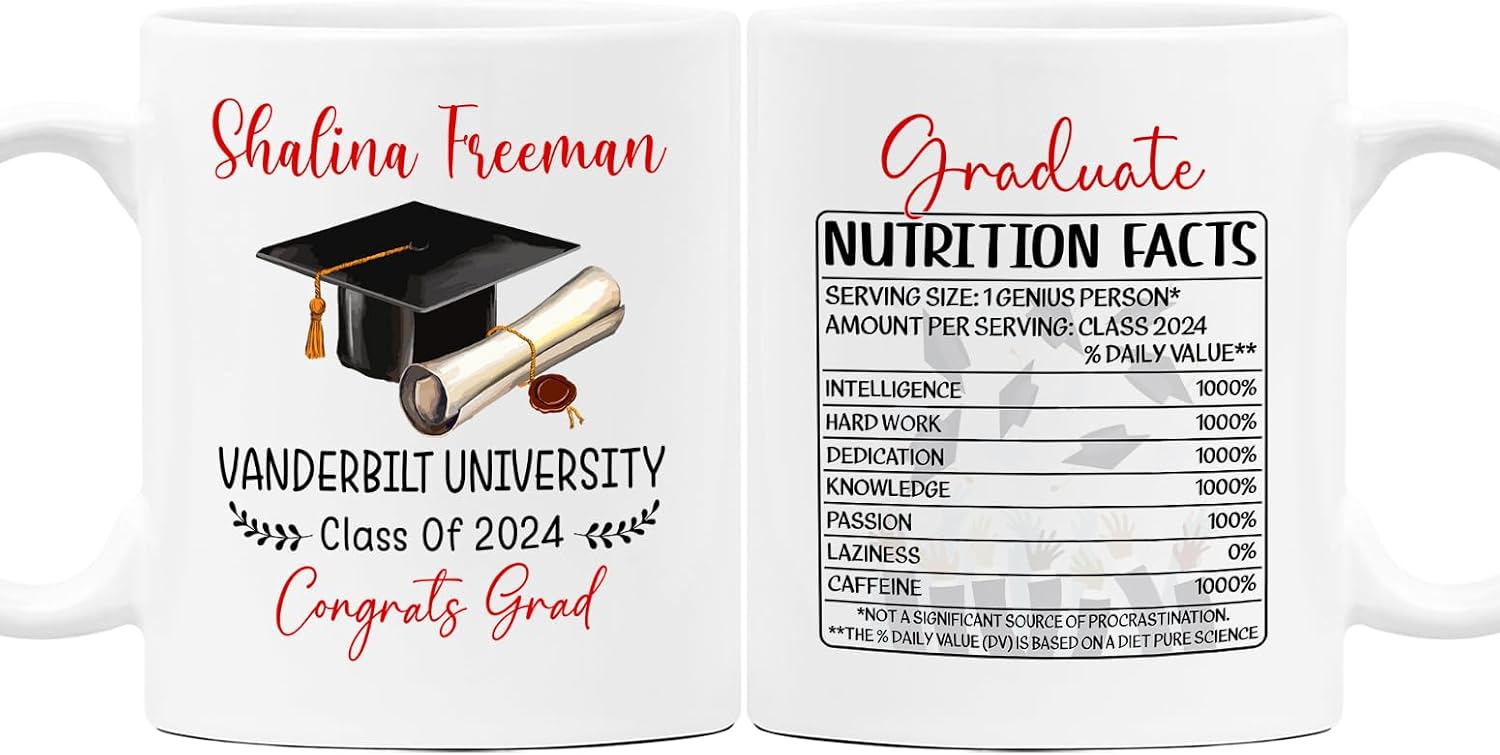 Amazon.com: Personalized Graduate Nutrition Facts White Ceramic Mug 11 ...
