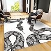 Amazon.com: Black White Snake Area Rug, Snake Violence Retro Aesthetics ...