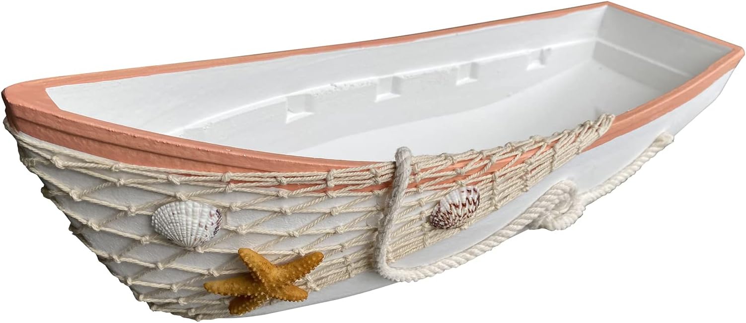 Amazon.com: Wooden Boat Beach Home Decor Decorative Canoe Model Tray ...