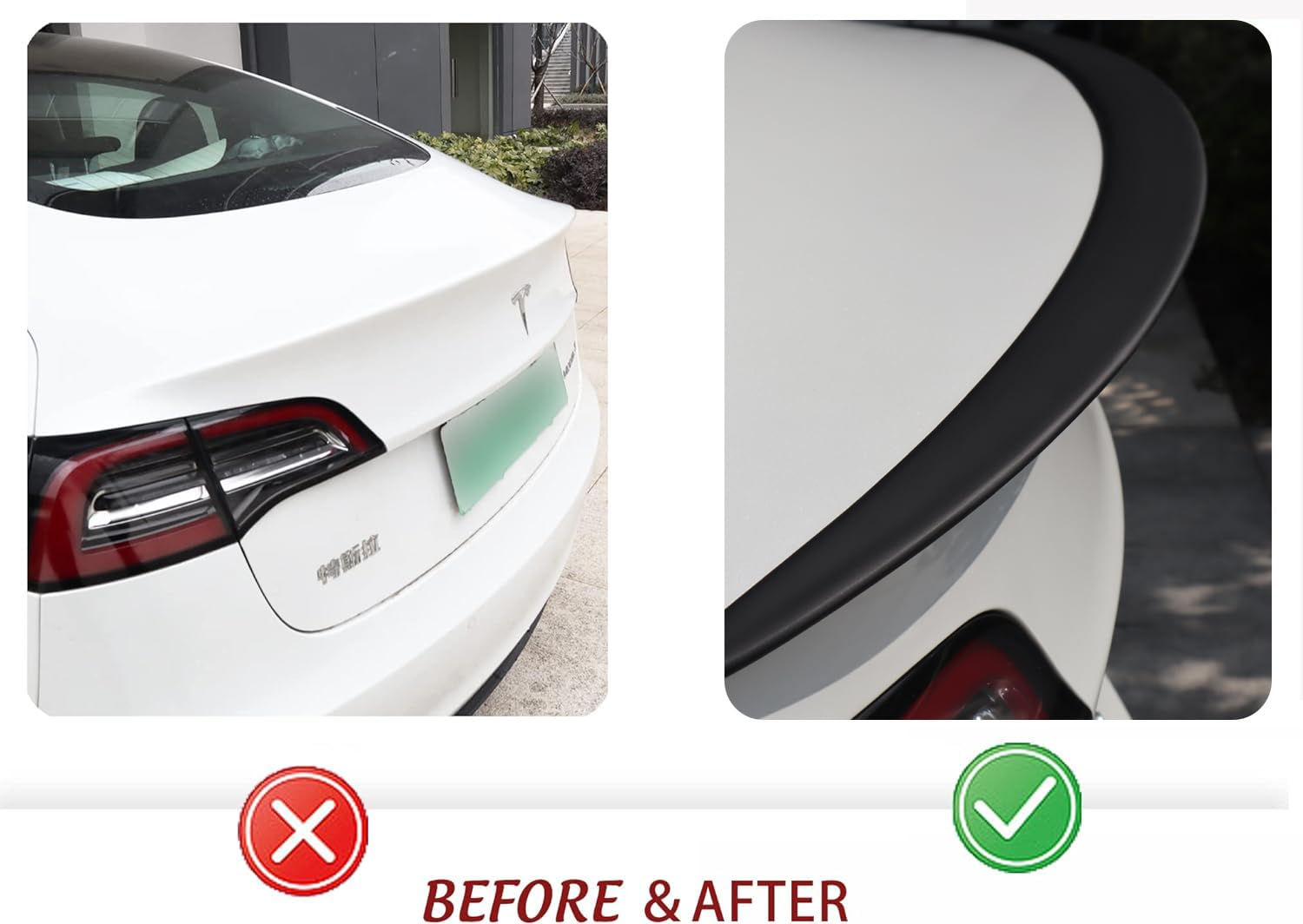 Snapklik.com : Tesla Model 3 Spoiler, Matte Black Performance Rear ...
