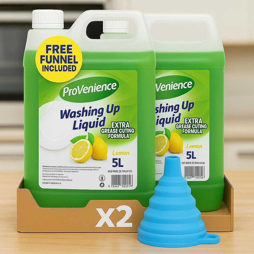 2 x 5 Litre Professional Grade Washing Up Liquid Refill with Funnel ...
