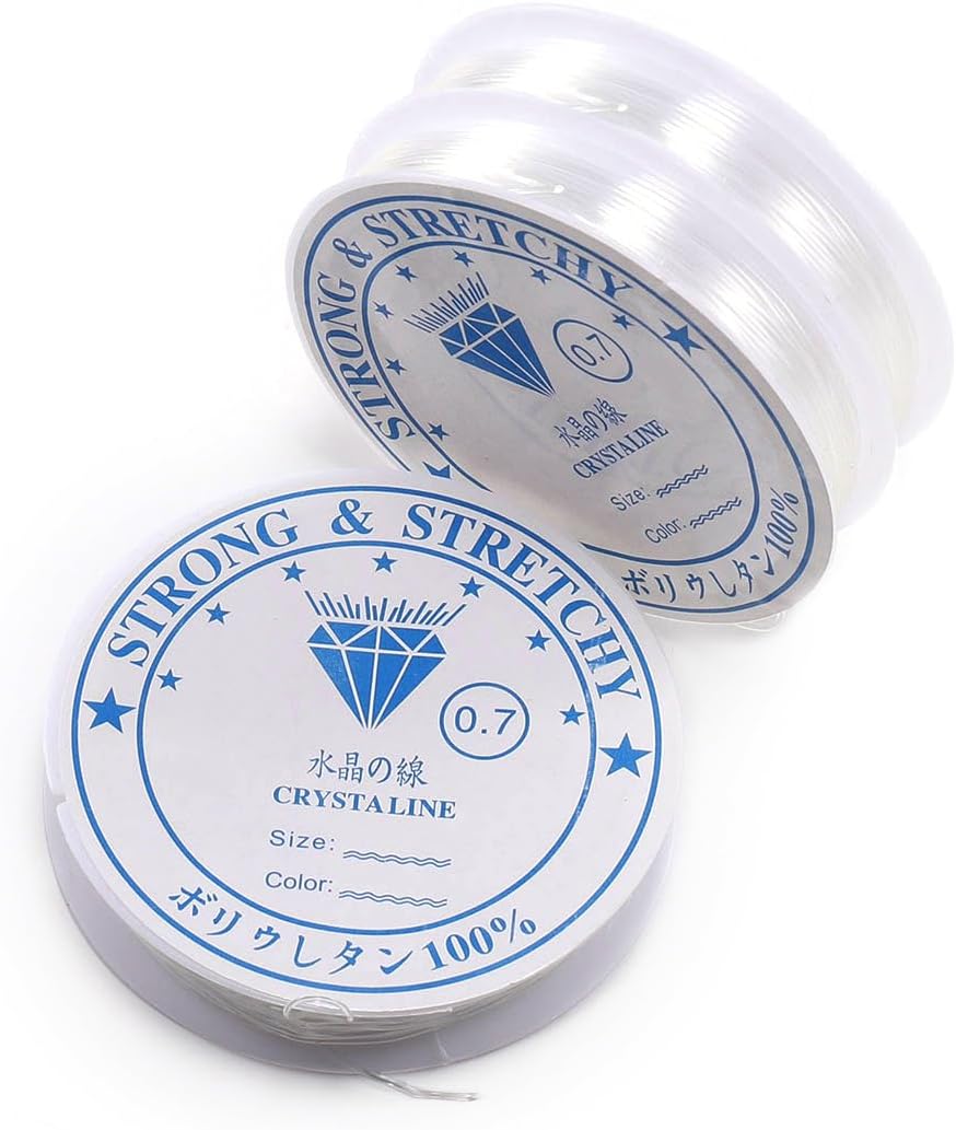 Amazon.com: Generic 3 Rolls of Clear Elastic Plastic Bracelet String ...