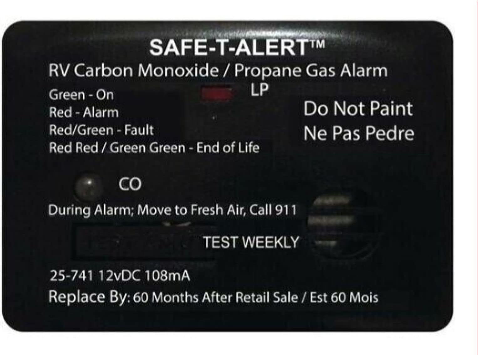 25-741-BL Safee-T-Alert Détecteur de fuite de monoxyde de carbone ...