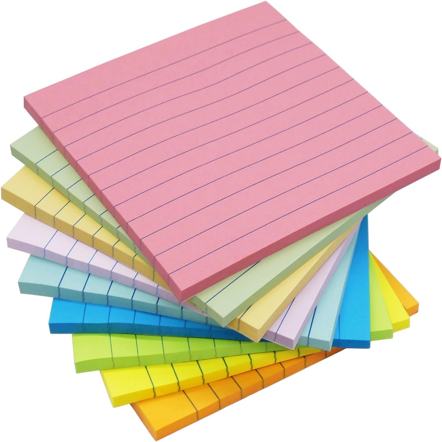 Amazon.com : HQCME 9 Pads Lined Sticky Notes 4x4 in Post, 9 Multi ...