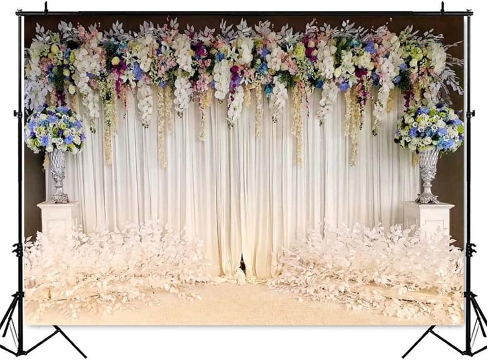 Amazon.com : Photography Backdrop White Wedding Photo Background for ...