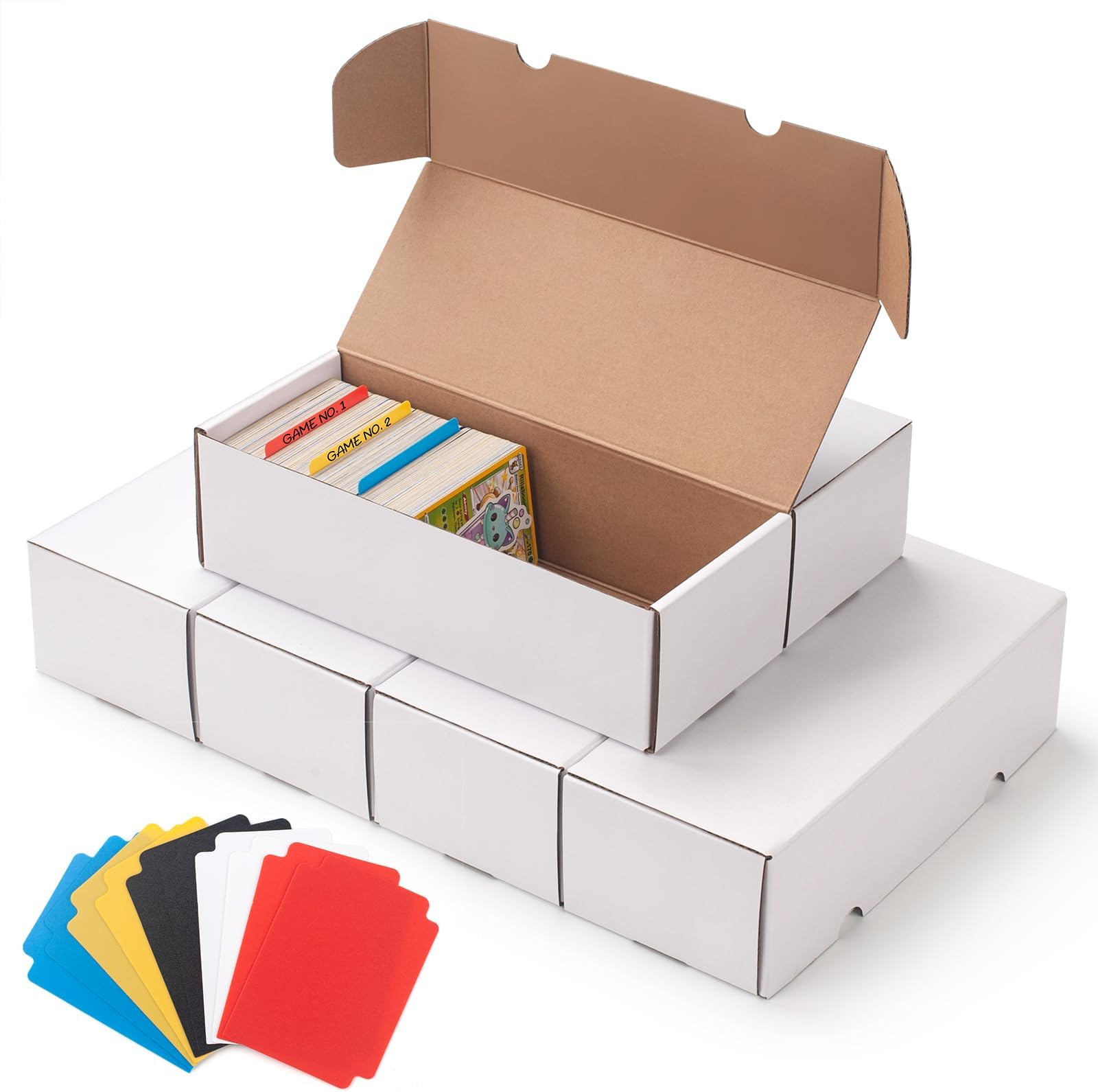 Amazon.com: Tenceur 2 Pcs Card Storage Box with 50 Pcs Card Dividers ...