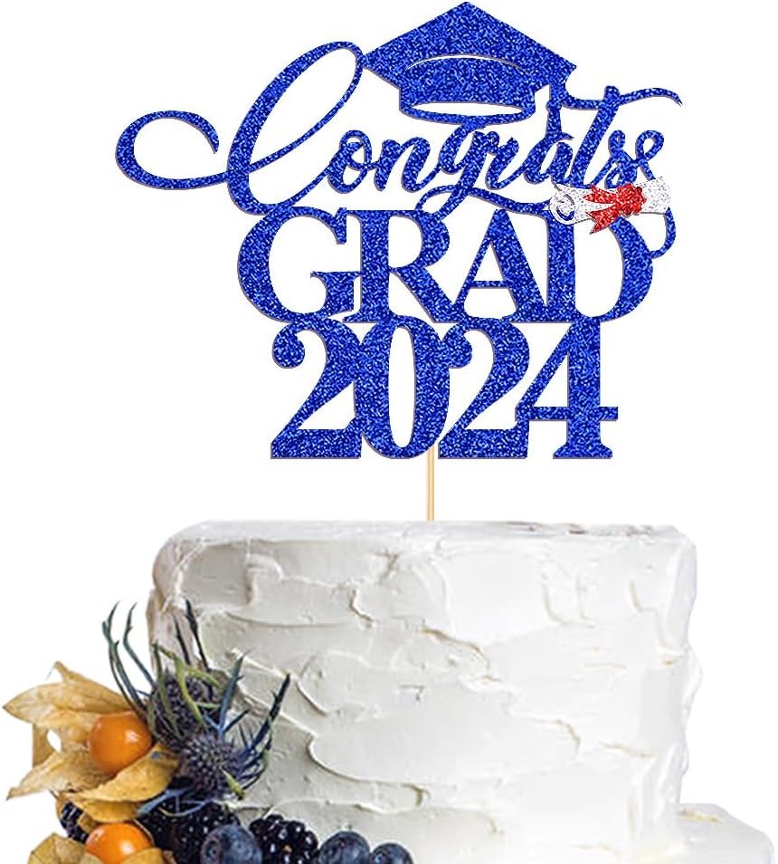 Amazon.com: Dcokska Congrats Grad 2024 Cake Topper, 2024 Graduate Party ...