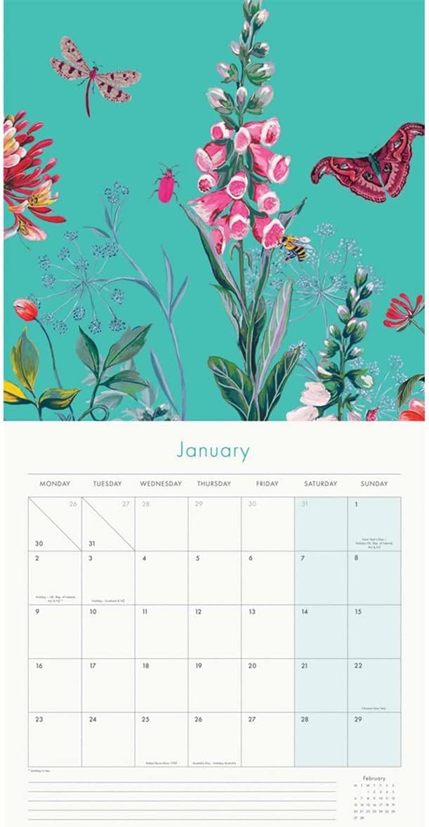 Joules, Floral Square Wall Calendar 2023 – BigaMart