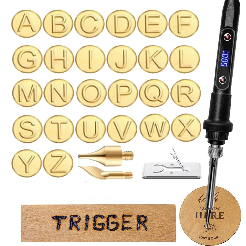 Amazon.com: Wood Burning Kit with Letter Stamps - Wood Burning Tool Kit ...