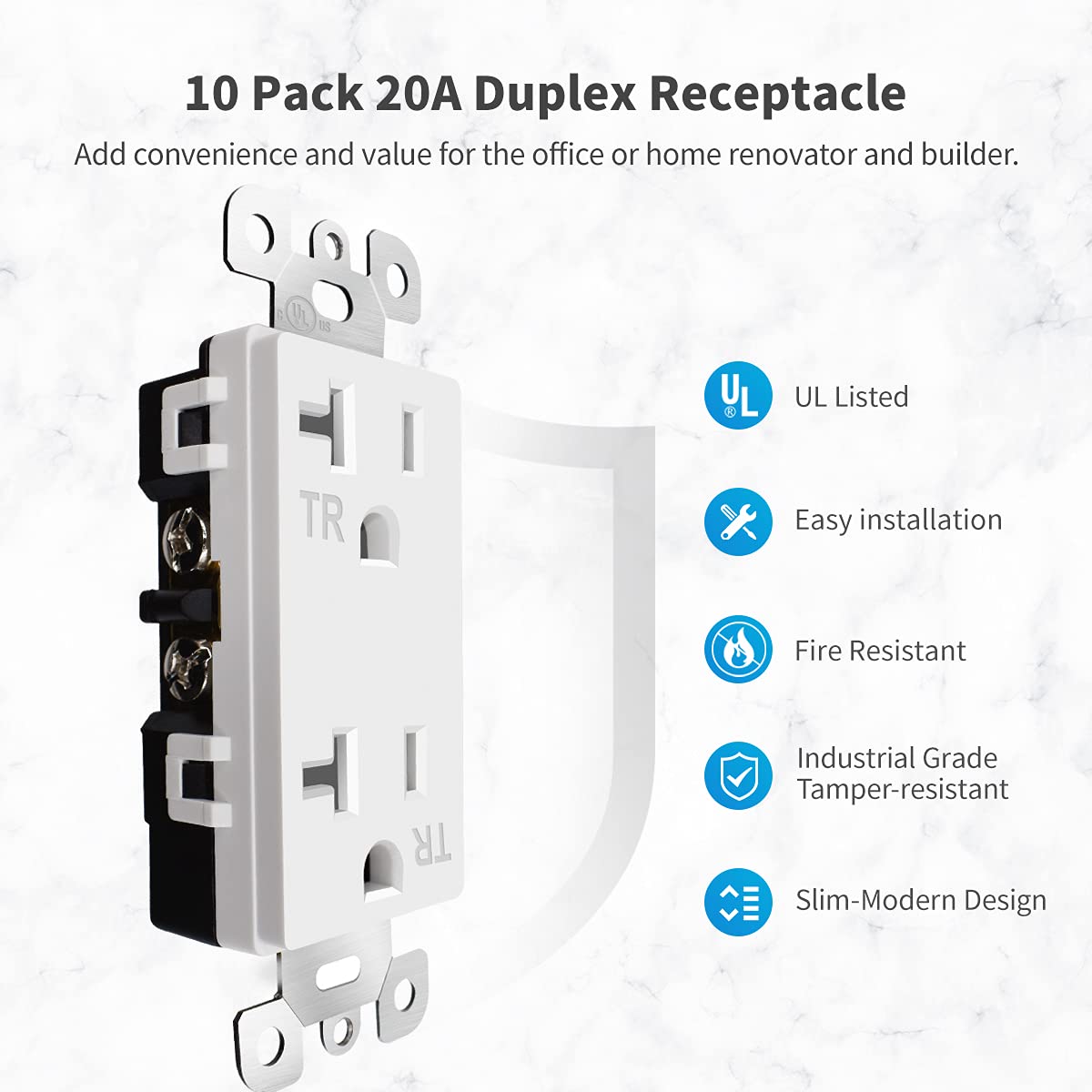 Snapklik.com : Micmi Decorator Receptacle Outlet, Standard Electrical ...