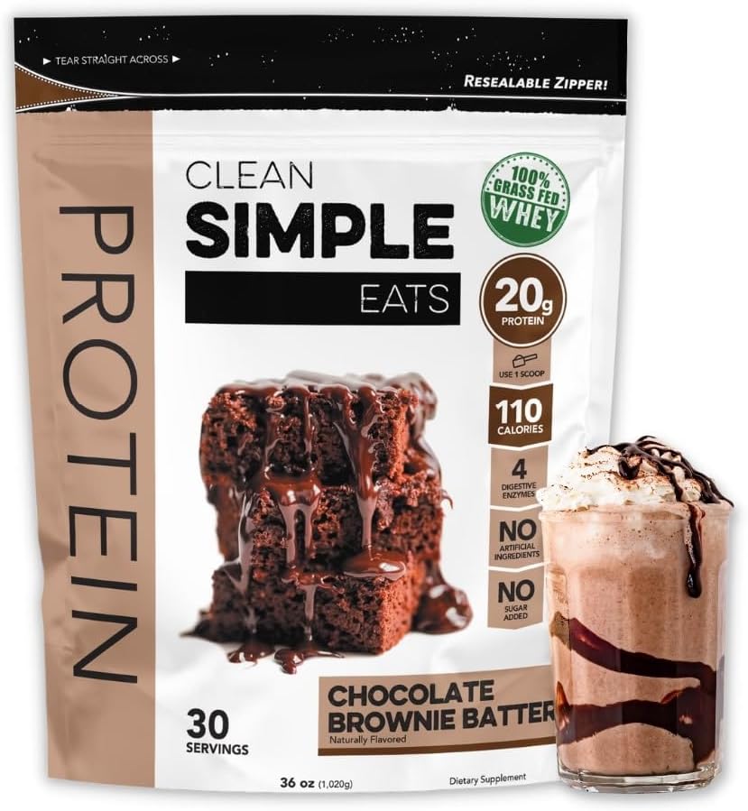 Amazon.com: Clean Simple Eats Chocolate Brownie Batter Whey Protein ...