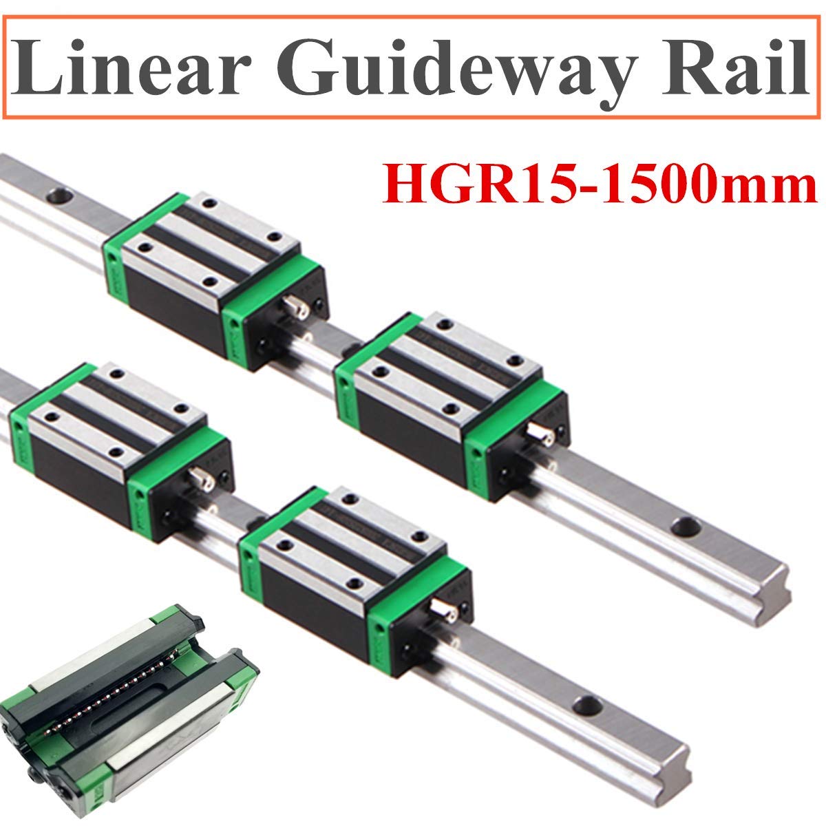 Snapklik.com : Linear Guide Rail 2 X HGR 15-1500mm Linear Slide Rail ...