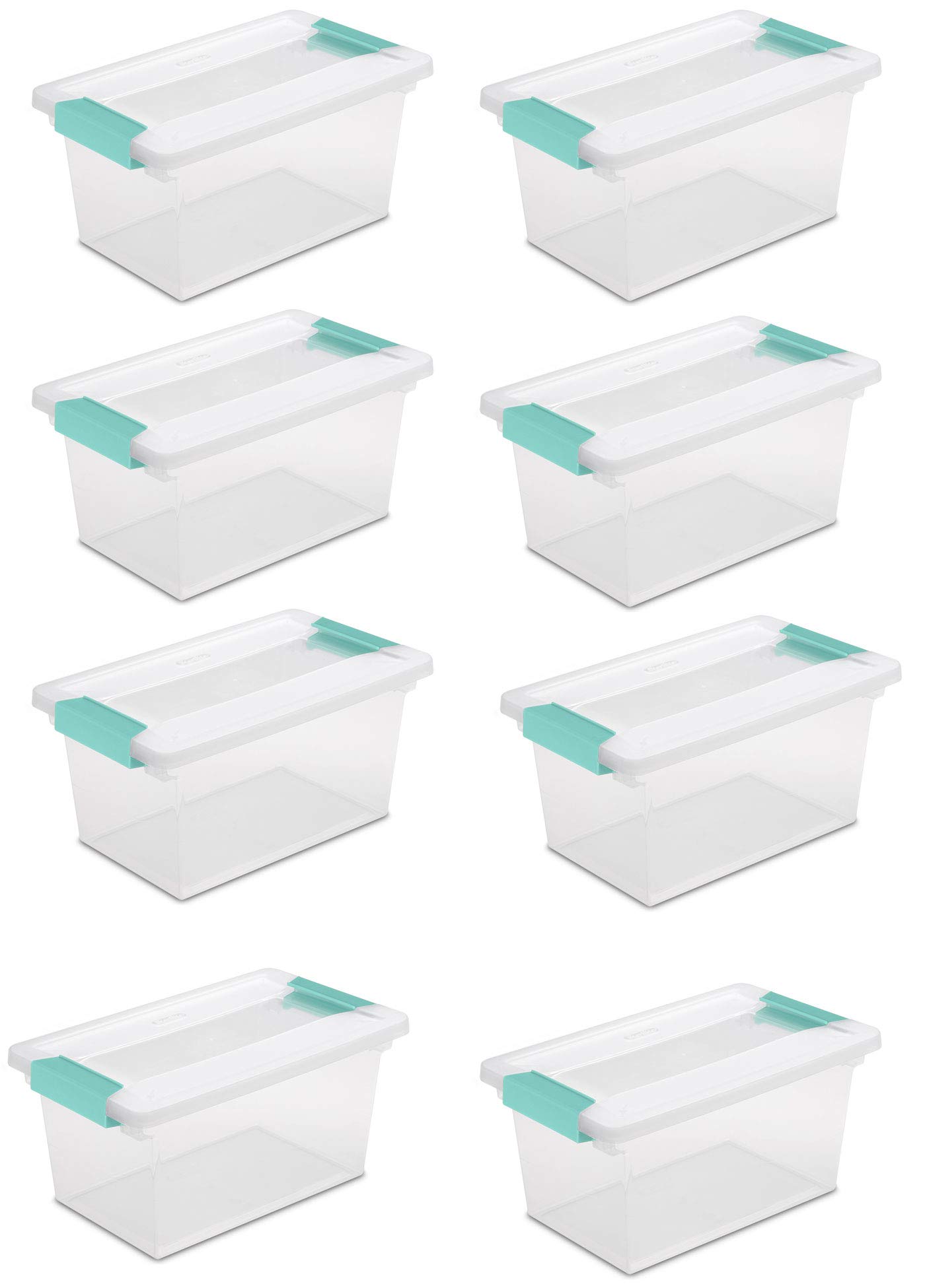 Sterilite Medium Stackable Clear Plastic Storage Tote Container with ...