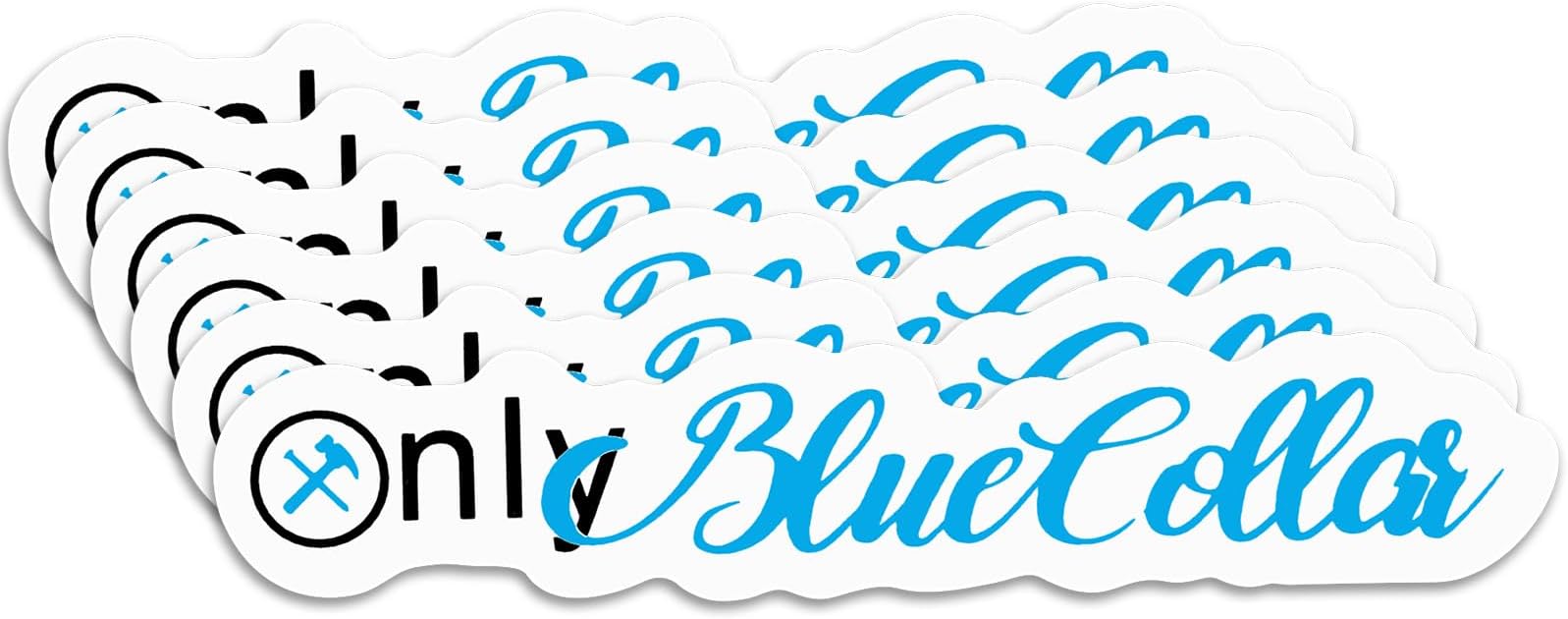 Amazon.com: Janlaugh 6 Pcs Only Blue Collar Stickers Welder Waterproof ...