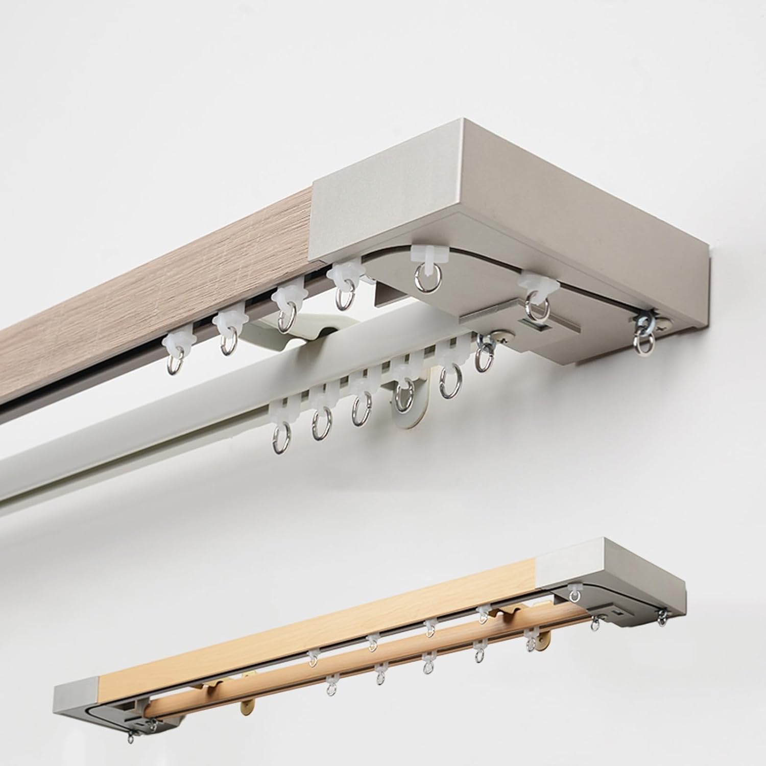 Deluxe Double Curtain Track, Heavy-Duty Aluminum Curtain Rails, 100 ...