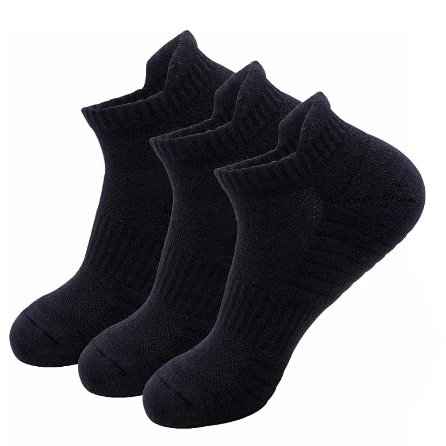 Necomi Men's Low Cut Athletic Socks, Comfort Cushion Sports Socks, Fit ...