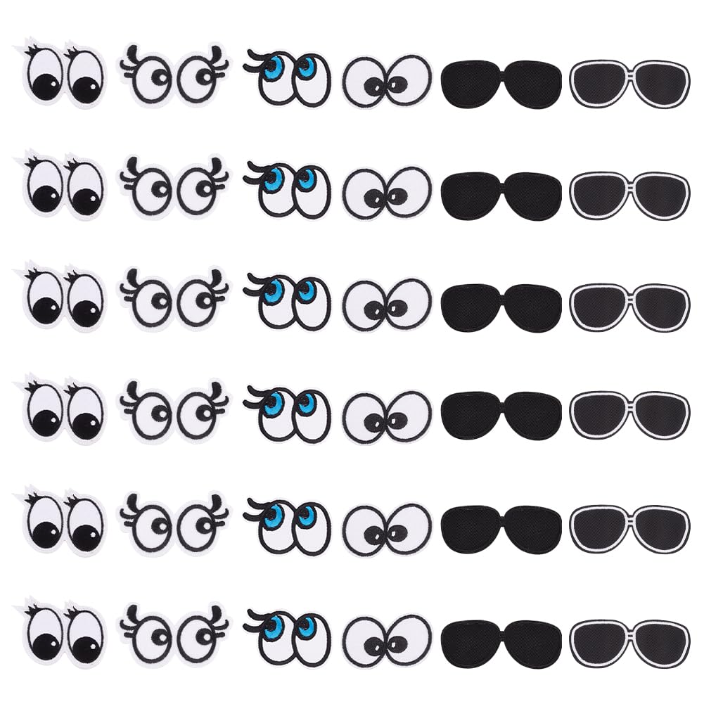 Amazon.com: FINGERINSPIRE 36 Pcs 6 Style Iron on Eye Patches 2.4~3 ...