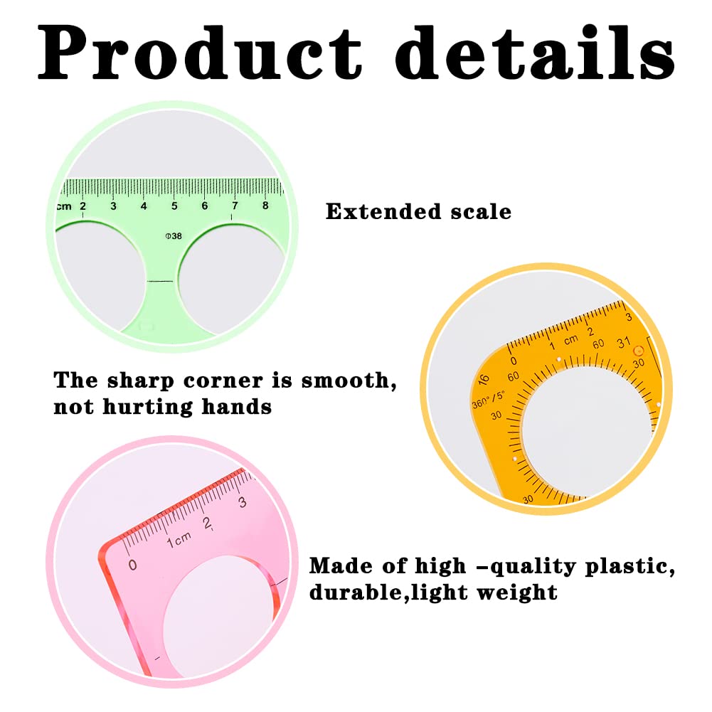 Snapklik.com : 3 Pcs Circle Templates Geometric Drawing Template ...