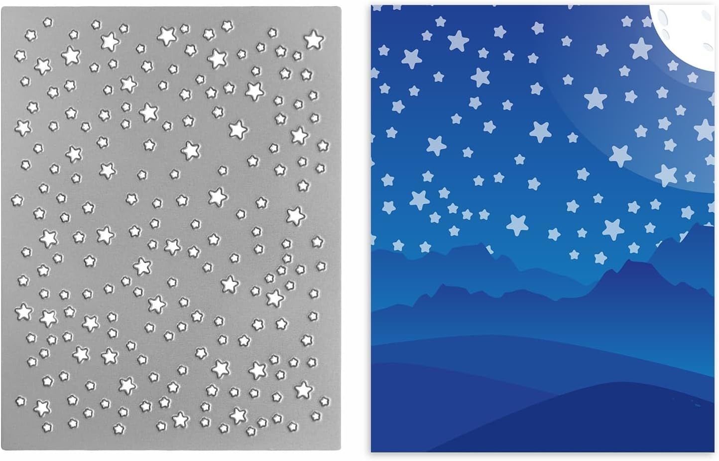 Amazon.com: Starry Night Background Metal Cutting Dies,Stars Embossed ...