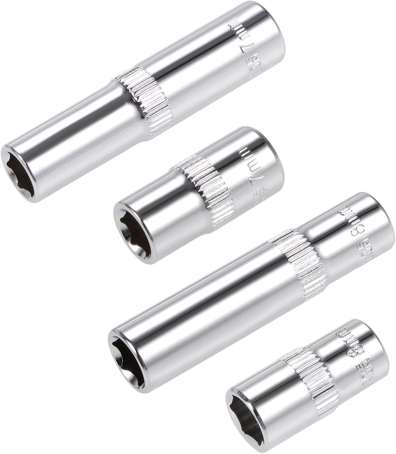 Amazon.com: uxcell 2 Pcs 1/4 Inch Drive 7mm 6-Point Deep Socket, Metric ...