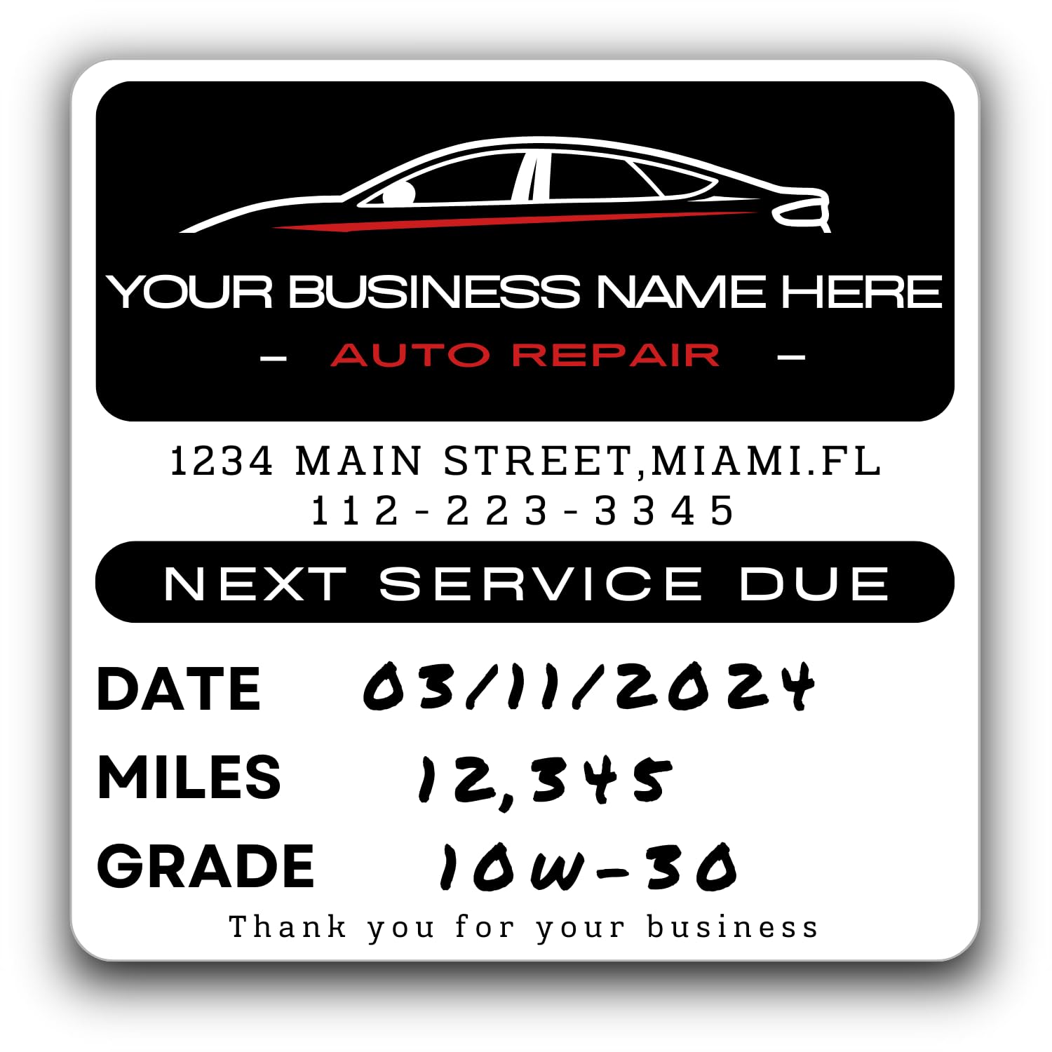 Amazon.com - Custom Oil Change Stickers Online Design with Your ...