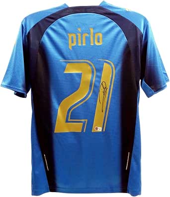 Amazon.com: Andrea Pirlo Signed Italy Soccer Jersey #21, with Beckett ...