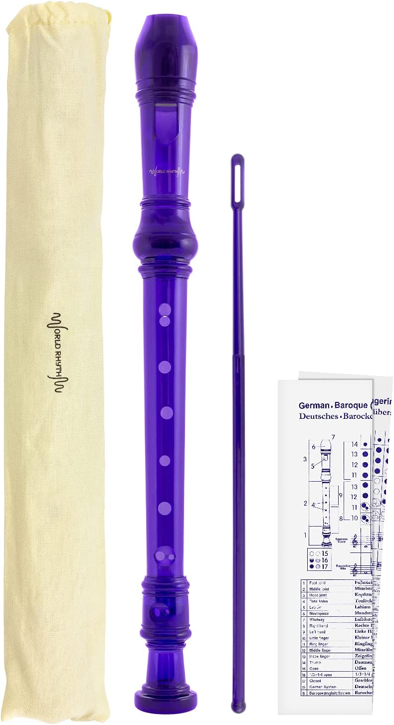 TIGER REC7-GR Descant/Soprano School Recorder with Bag, Cleaning Rod ...