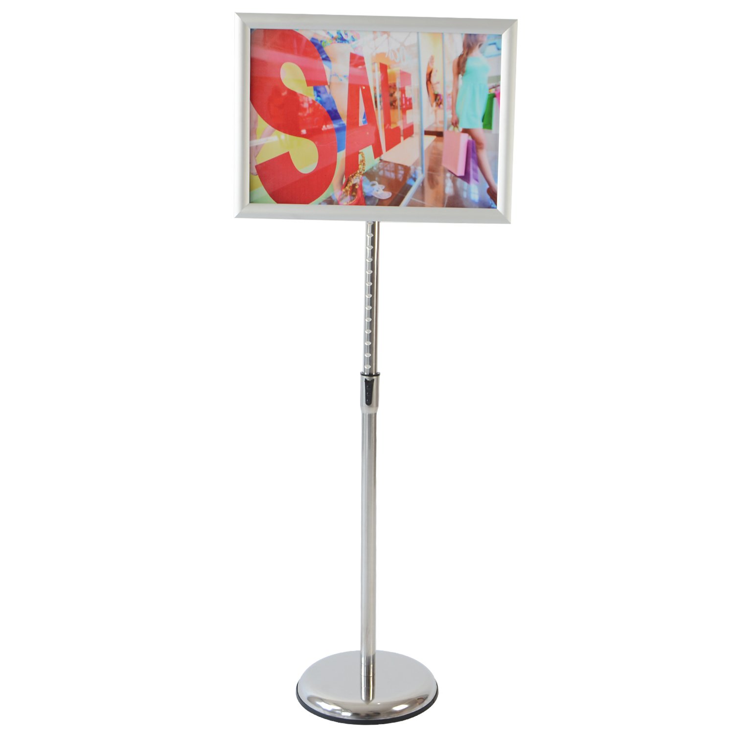 T-SIGN Adjustable Pedestal Poster Stand Aluminum Snap Open Frame for 11 ...