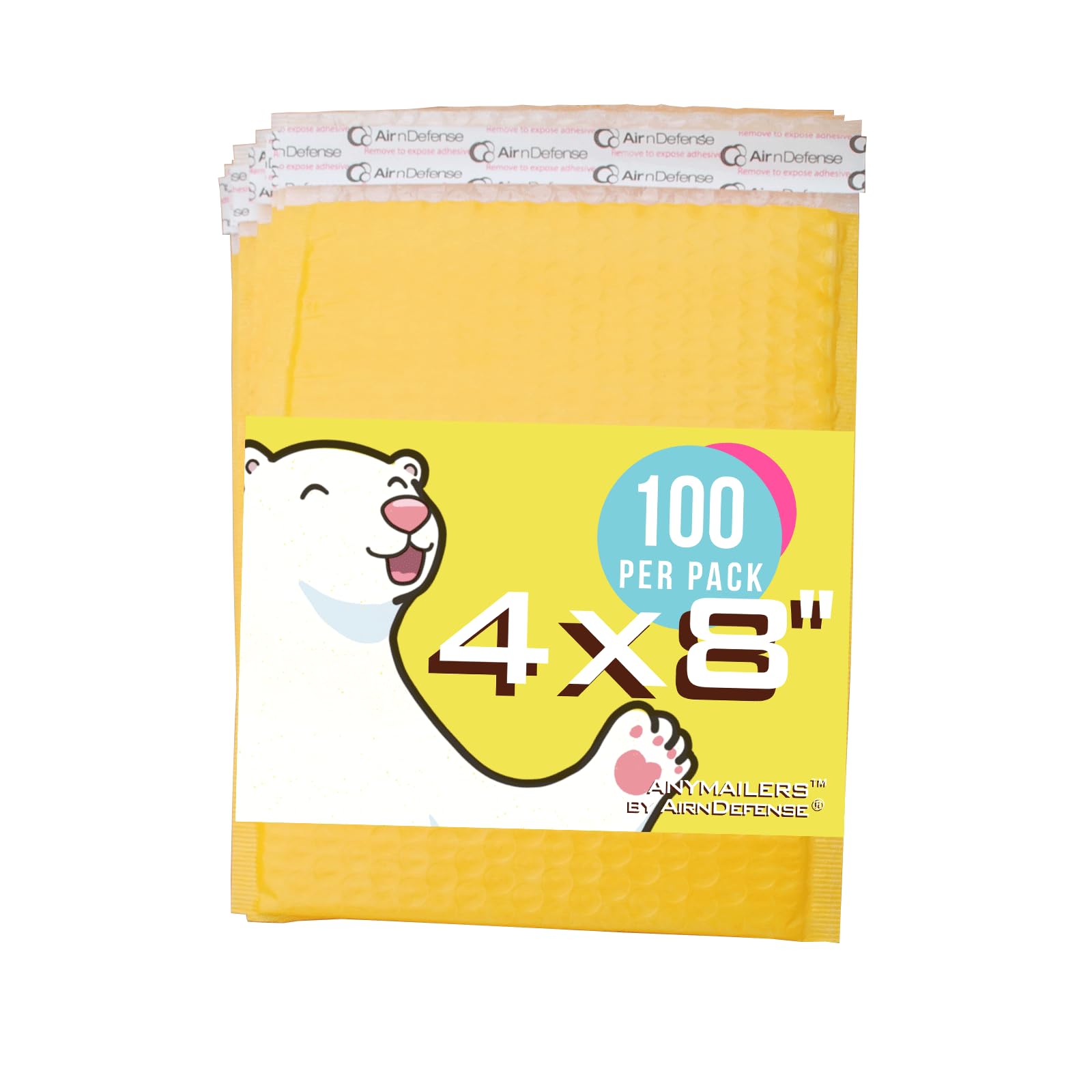 Snapklik.com : Anymailers Yellow Bubble Mailers 4x8 Inch 100 Pack Poly ...