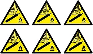 Pressurised cylinder warning symbols safety sign pack - Set of 6 - Size ...