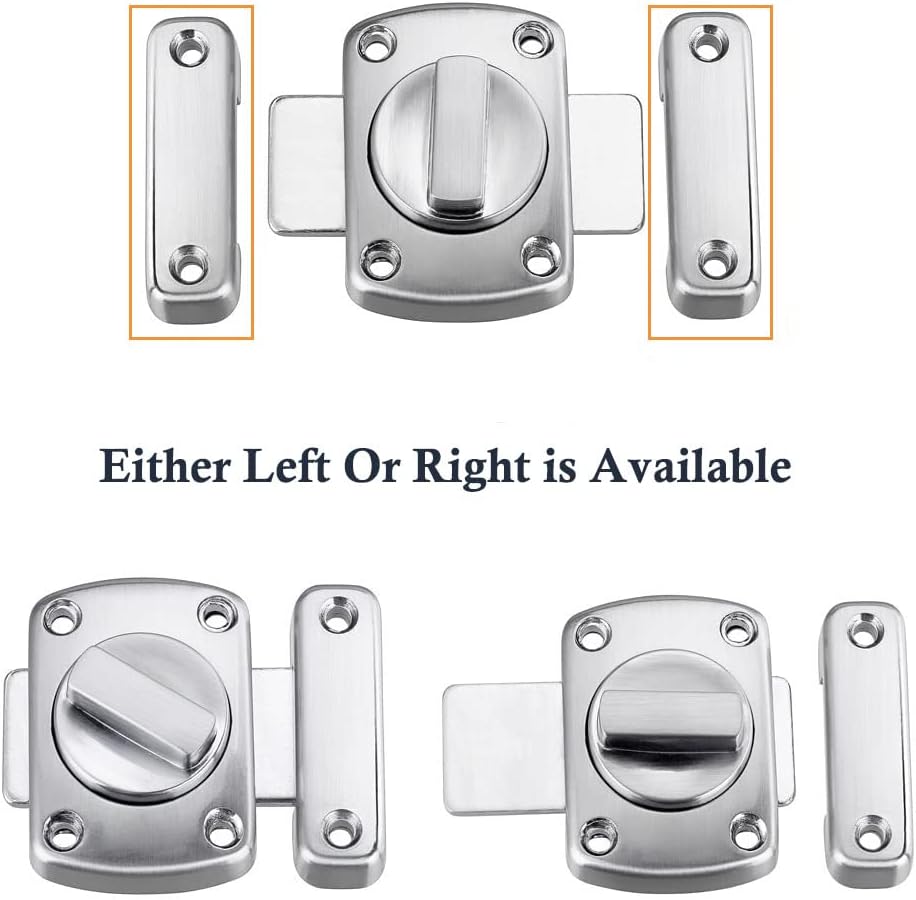 Litensh Bathroom Toilet Door Latch Rotate Bolt Gate Latch Stainless ...