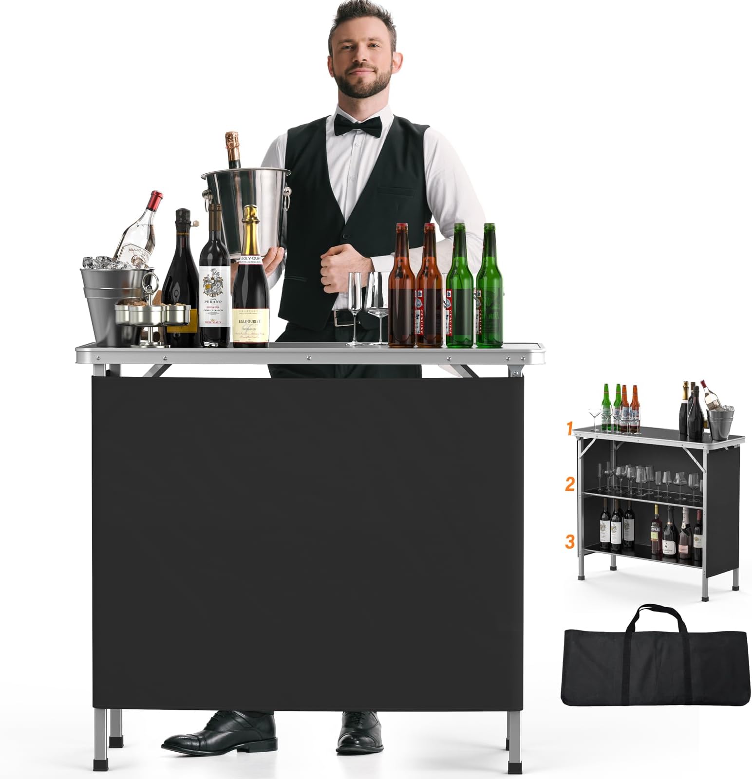 Amazon.com: Best Choice Products Portable Pop-Up Bar Table for Indoor ...