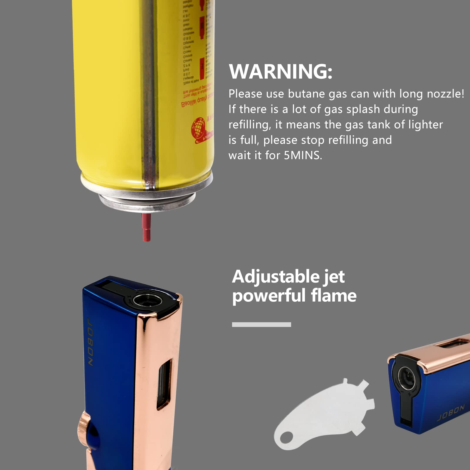 Snapklik.com : JOBON Mini Flint Torch Lighter, Adjustable Continuous ...
