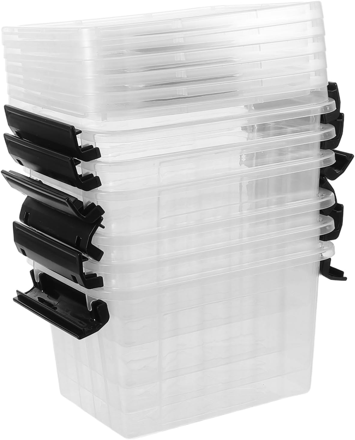 Amazon.com: ABOOFAN 6pcs Sturdy Plastic Storage Boxes Lids Locks Small ...