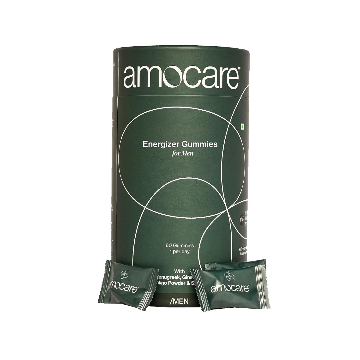 Amocare Energy Gummies for Men | Fenugreek, Ginseng, Ginkgo Powder ...